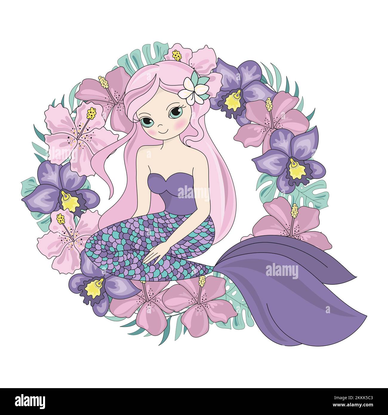 Mermaid underwater home Stock Vector Images - Alamy