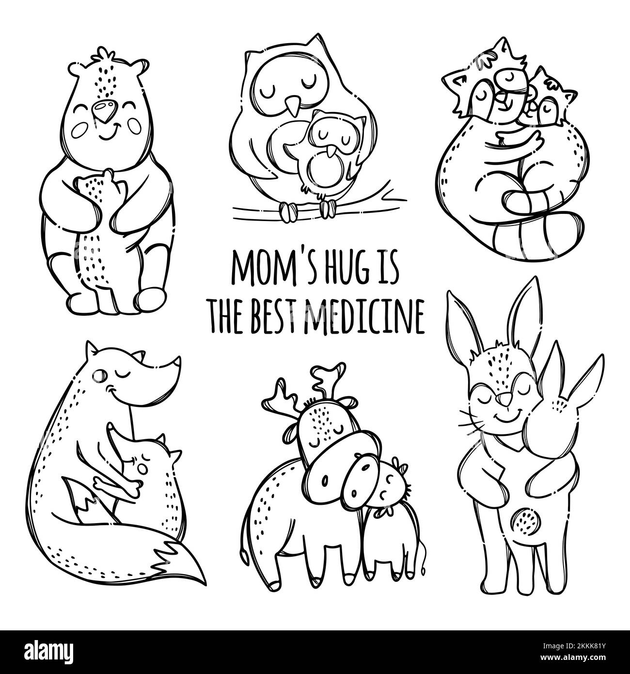 Cute Animals Hugging Drawing Cute Animal Drawings, Cute Animal