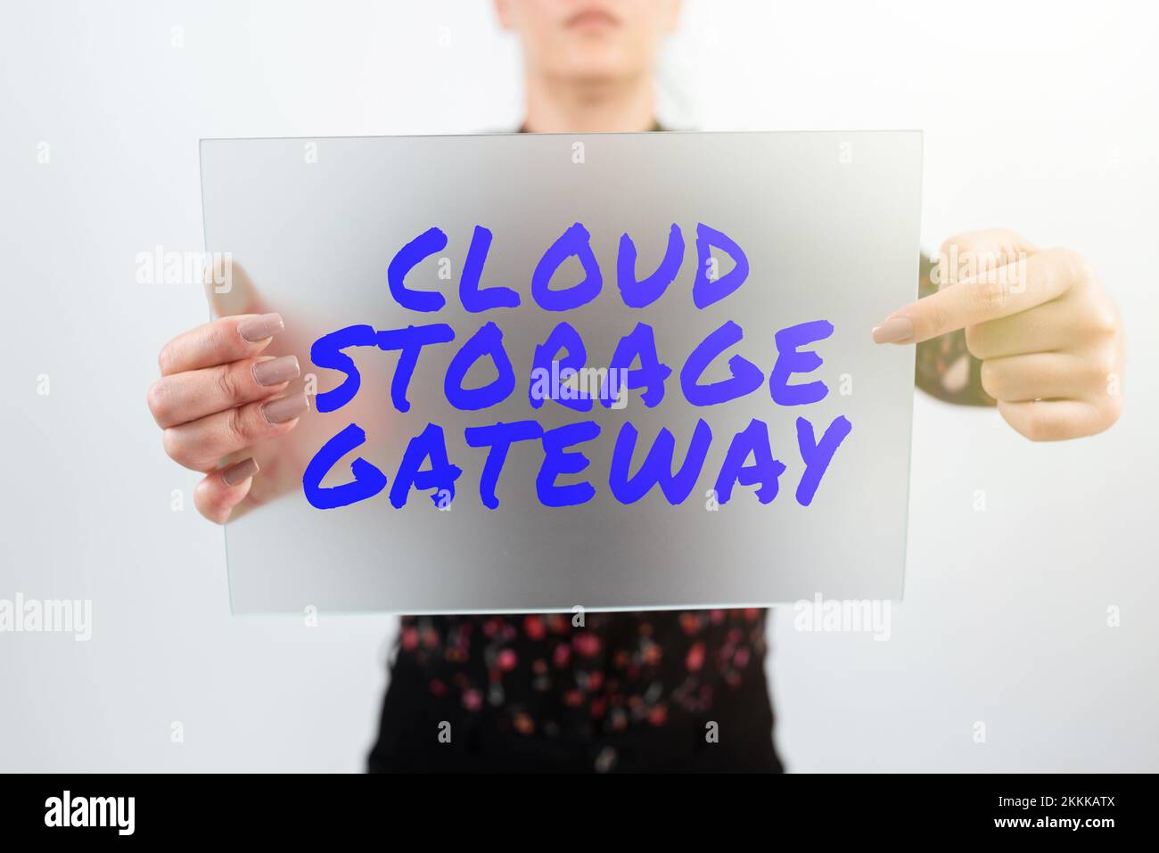 Text caption presenting Cloud Storage Gateway. Word Written on Server ...