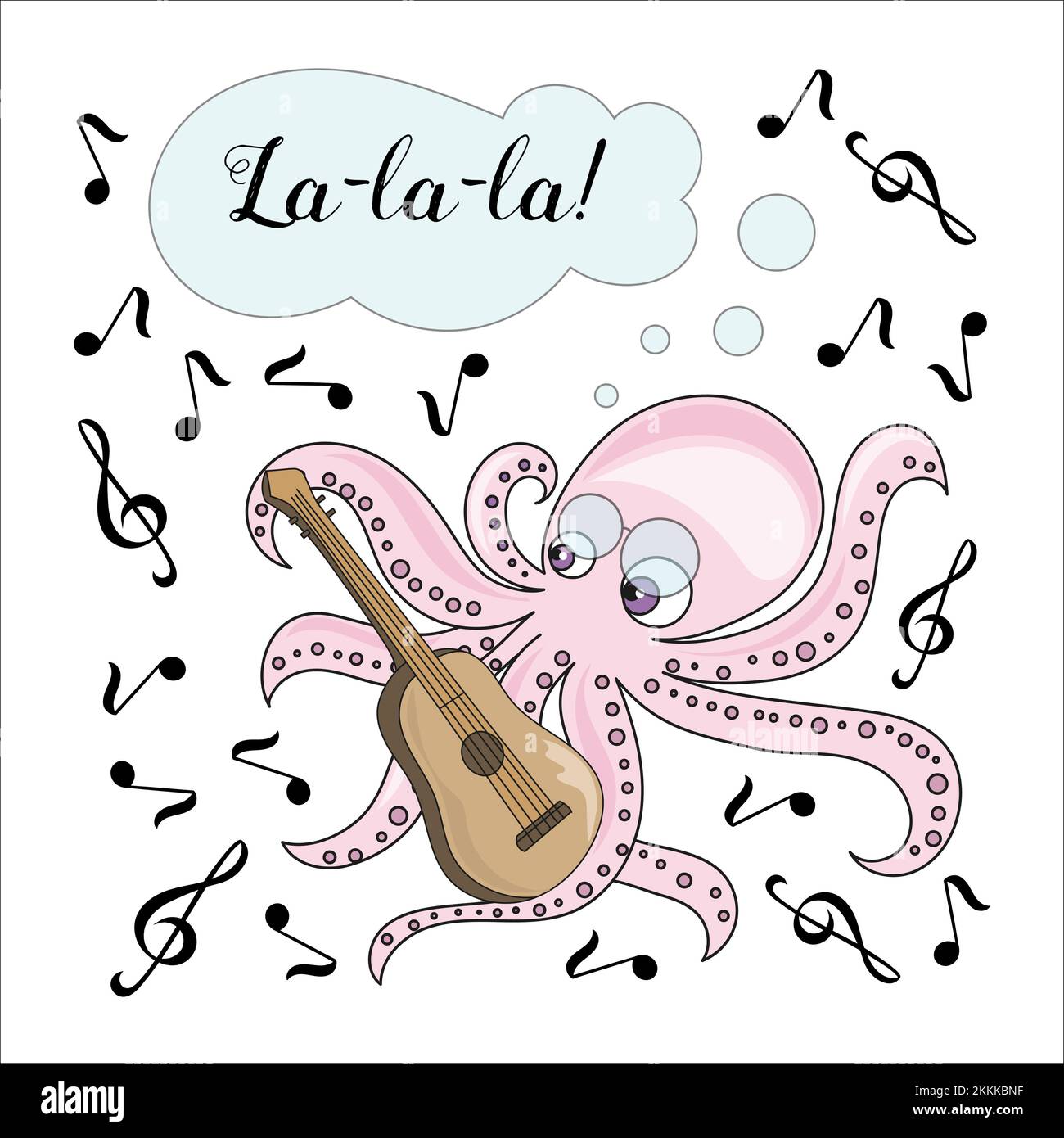 MUSIC OCTOPUS Cartoon Travel Cruise Tropical Sea Underwater Animal ...