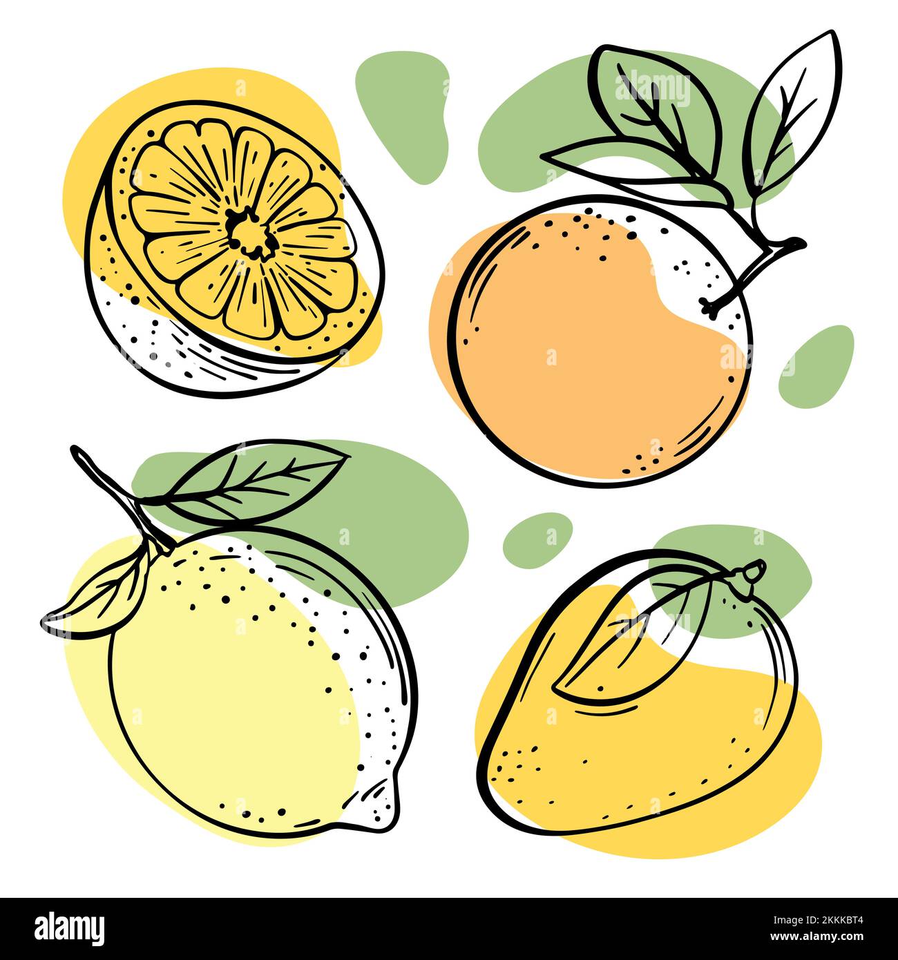 MULTI-FRUIT Delicious Tropical Fruits With Leaves For Design Of Grocery ...