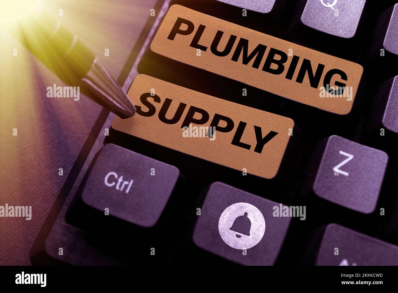 Handwriting text Plumbing Supply. Internet Concept tubes or pipes ...