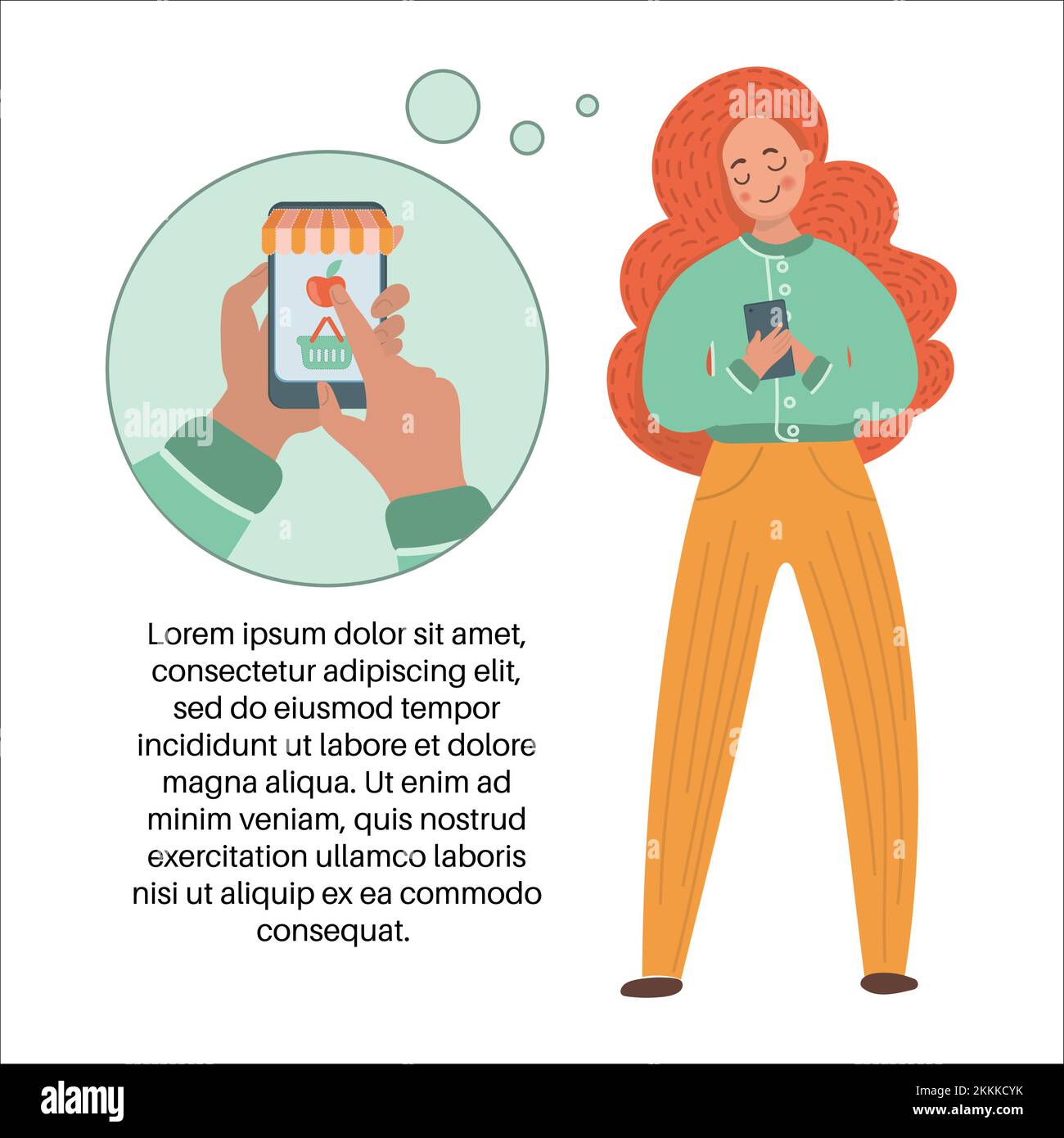 MY SHOP Flat Style Market Business Woman Internet Communication Clip ...