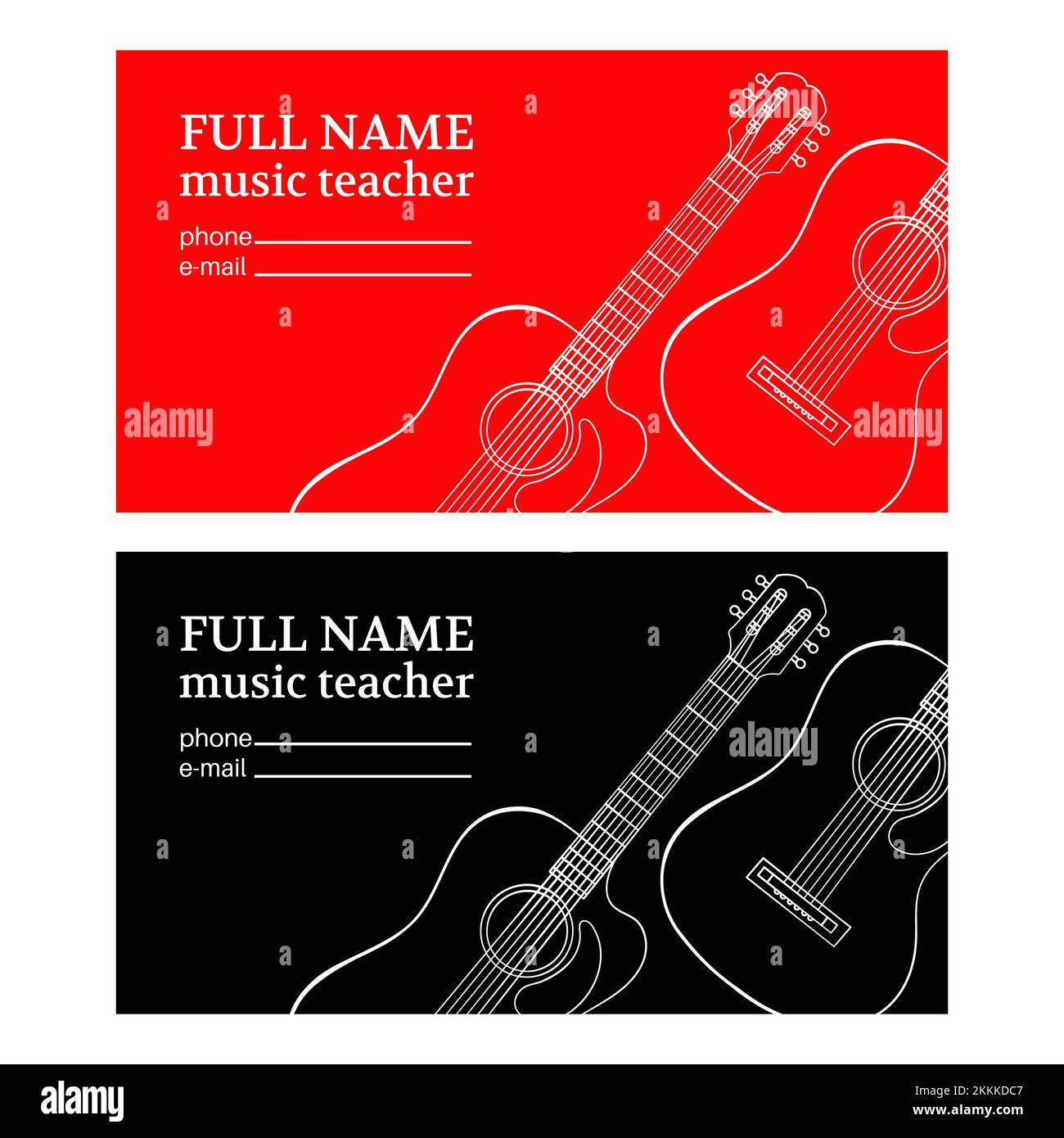 MUSIC TEACHER Business Card Guitar Education Tutorial Lesson Clip Art ...