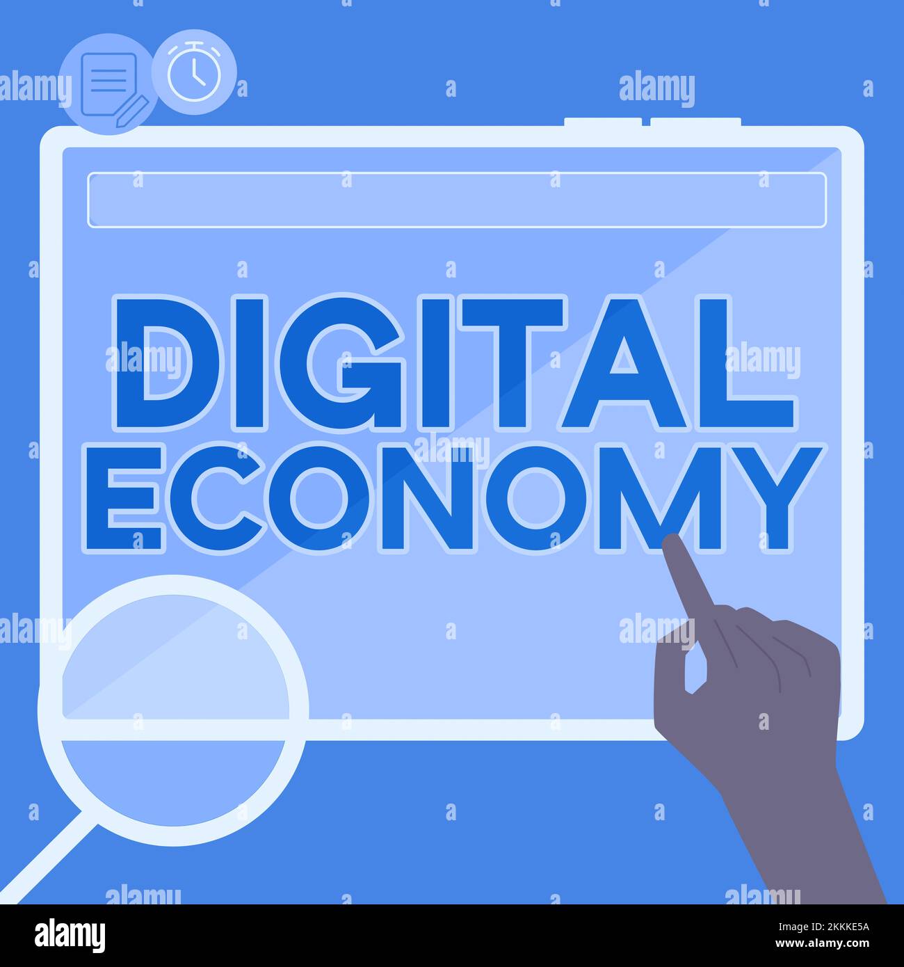 Conceptual caption Digital Economy. Concept meaning economic activities ...