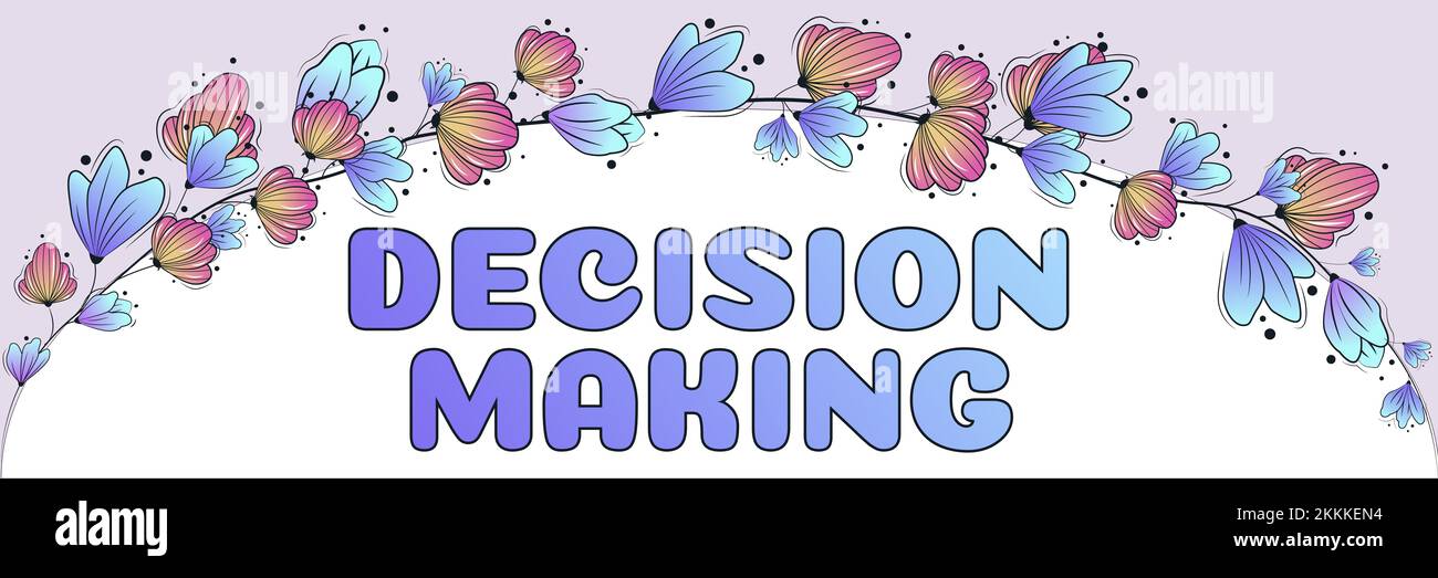 Conceptual display Decision Making. Business showcase process of making ...