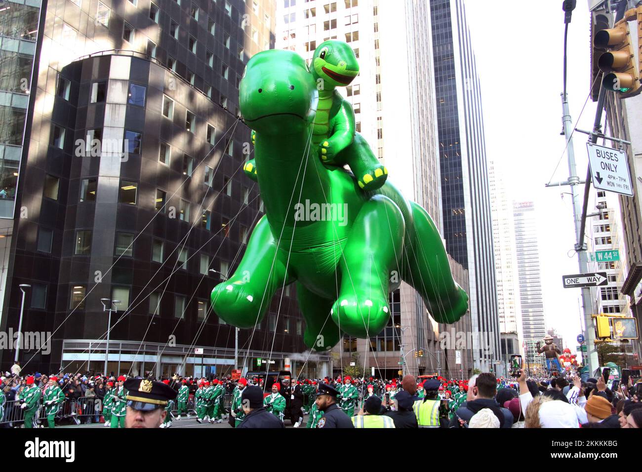 96th Macy's Thanksgiving Day Parade -PICTURED: Dino and Baby Dino float ...