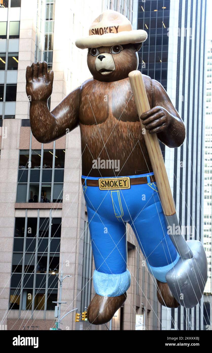 96th Macy's Thanksgiving Day Parade -PICTURED: Smokey Bear float ...