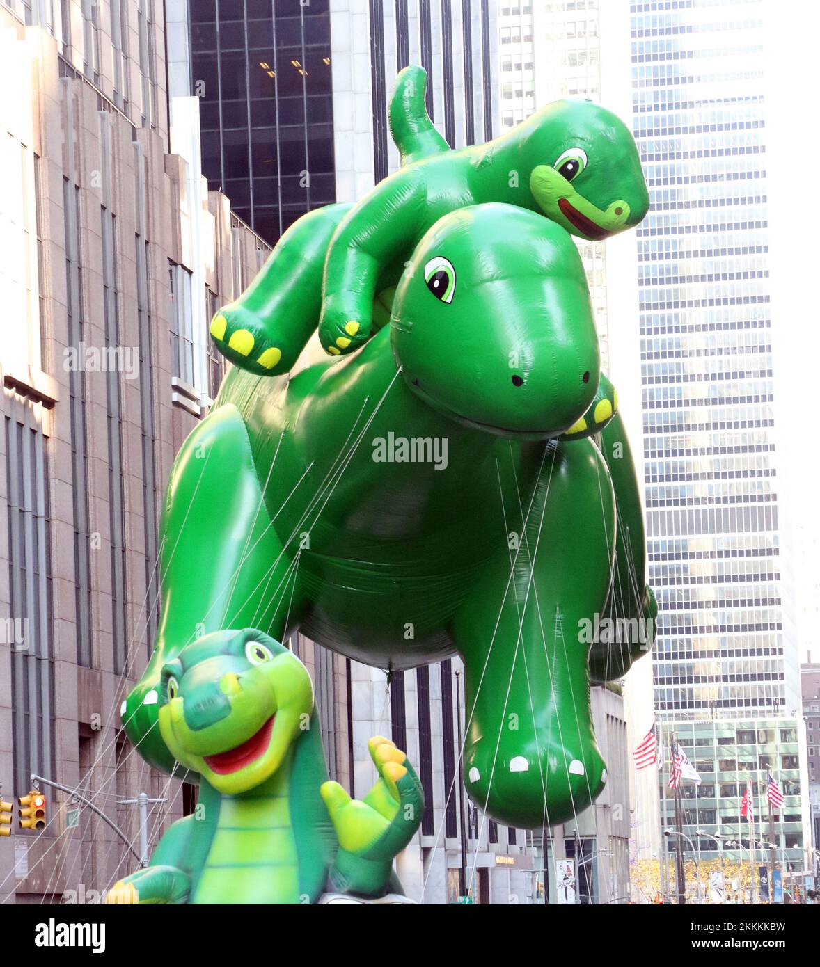 96th Macy's Thanksgiving Day Parade -PICTURED: Dino and Baby Dino float ...