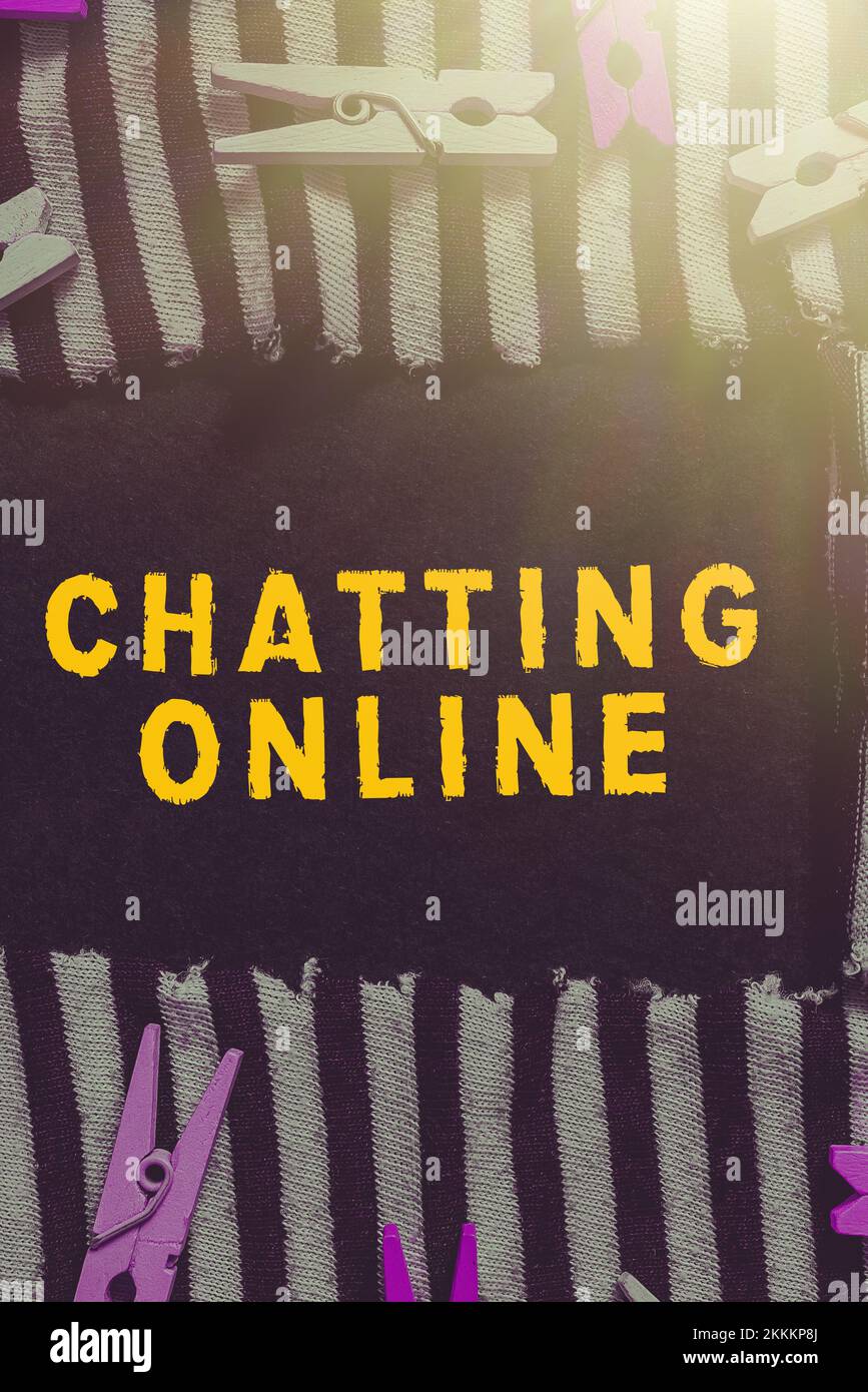 Text sign showing Chatting Online. Internet Concept type of realtime ...