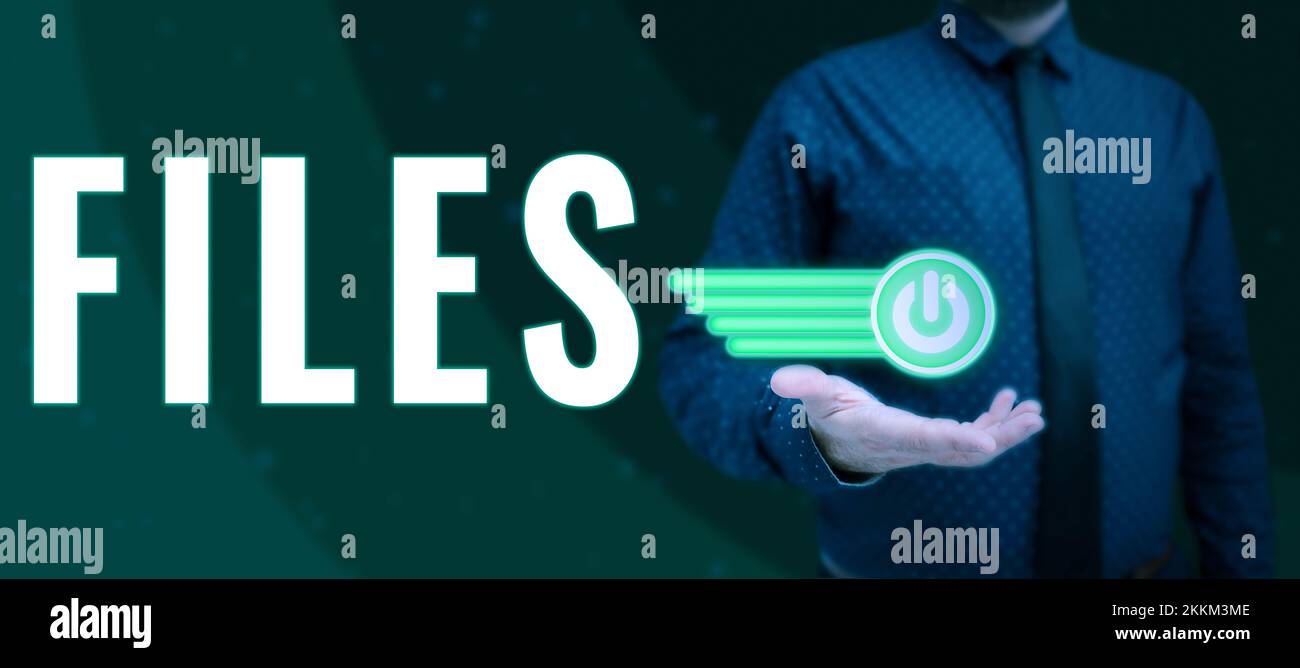 Text showing inspiration Files. Conceptual photo Folder box for holding ...