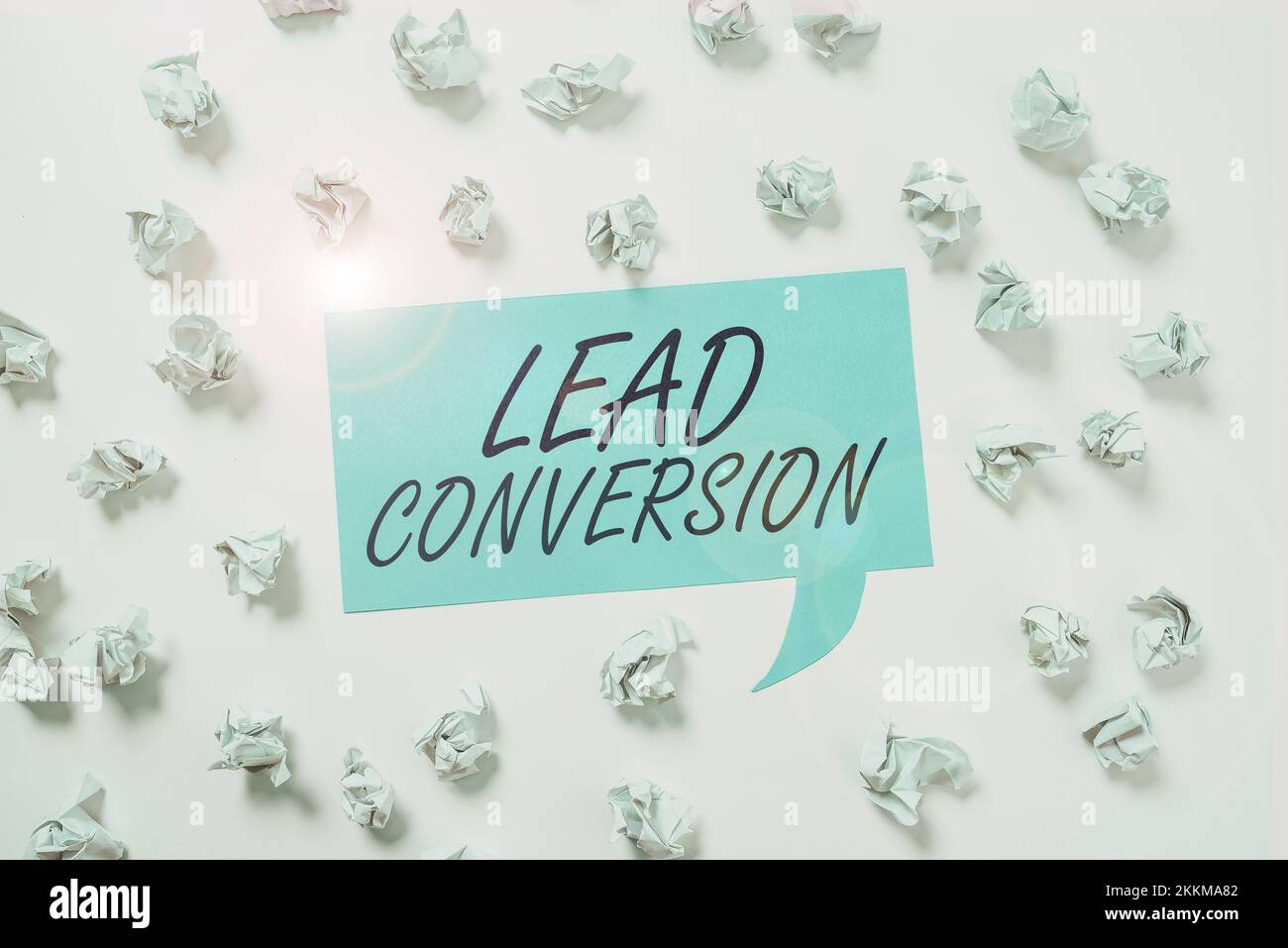 Text caption presenting Lead Conversion. Concept meaning Process of ...
