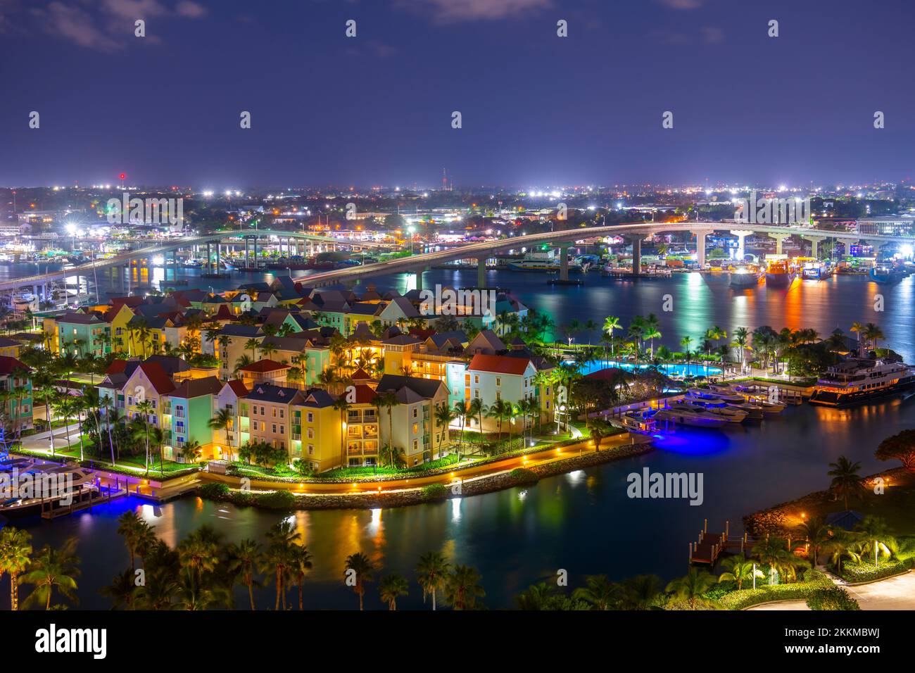 Harborside Villas aerial view at Nassau Harbour with Nassau downtown at ...