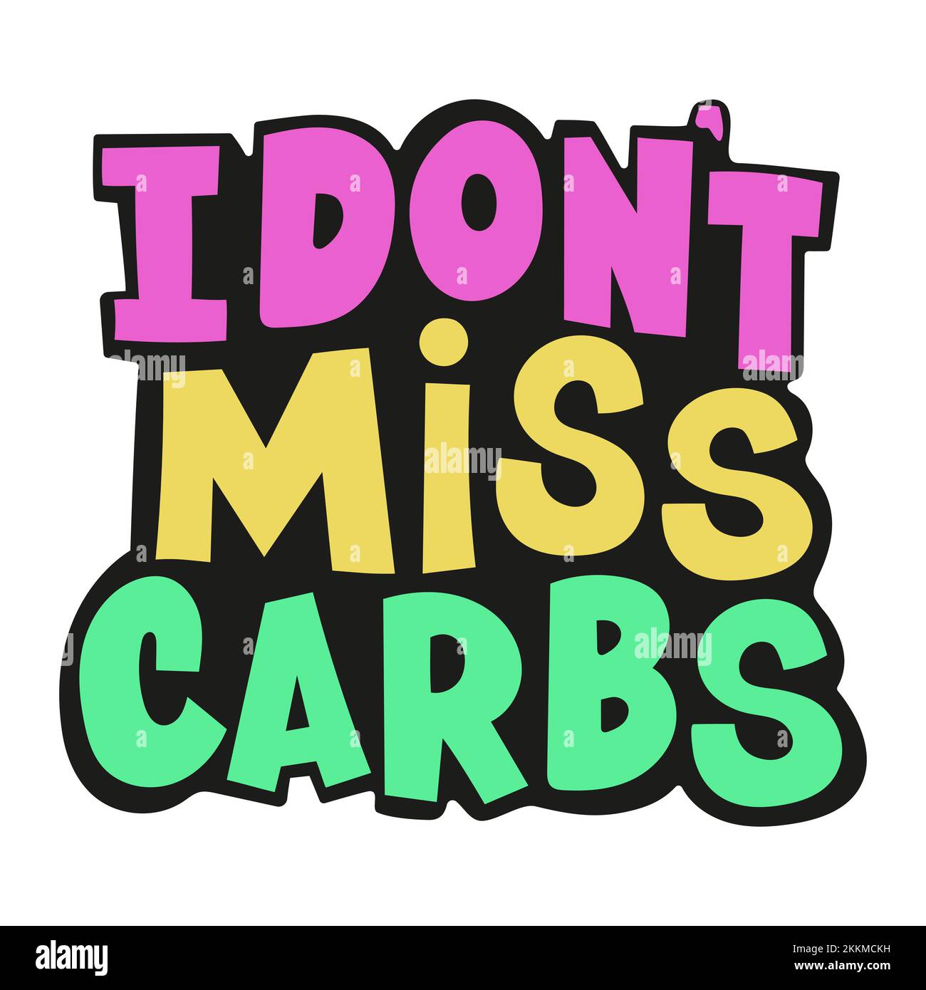 NO CARBS Healthy Lifestyle Proper Nutrition Problem Lettering ...