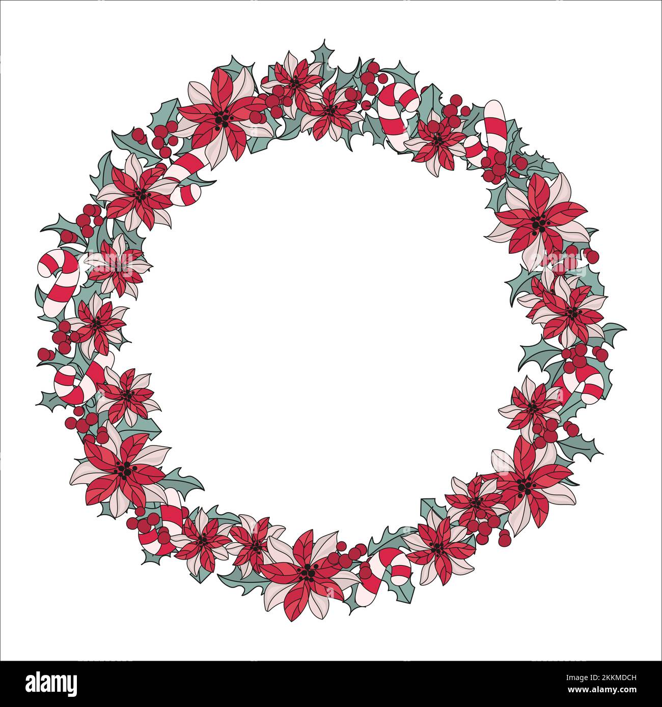 NEW YEAR WREATH Merry Christmas Winter Holiday Wedding Floral Red ...