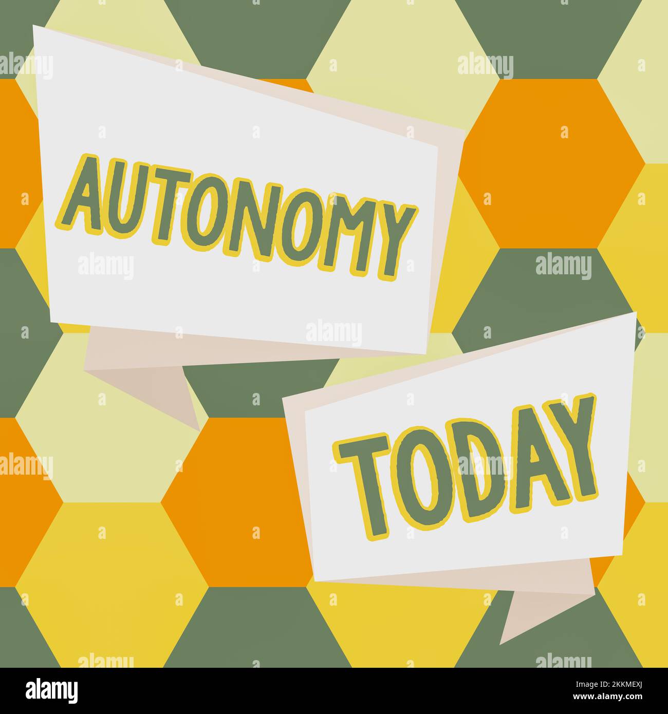 Text caption presenting Autonomy. Word Written on vehicle that can ...