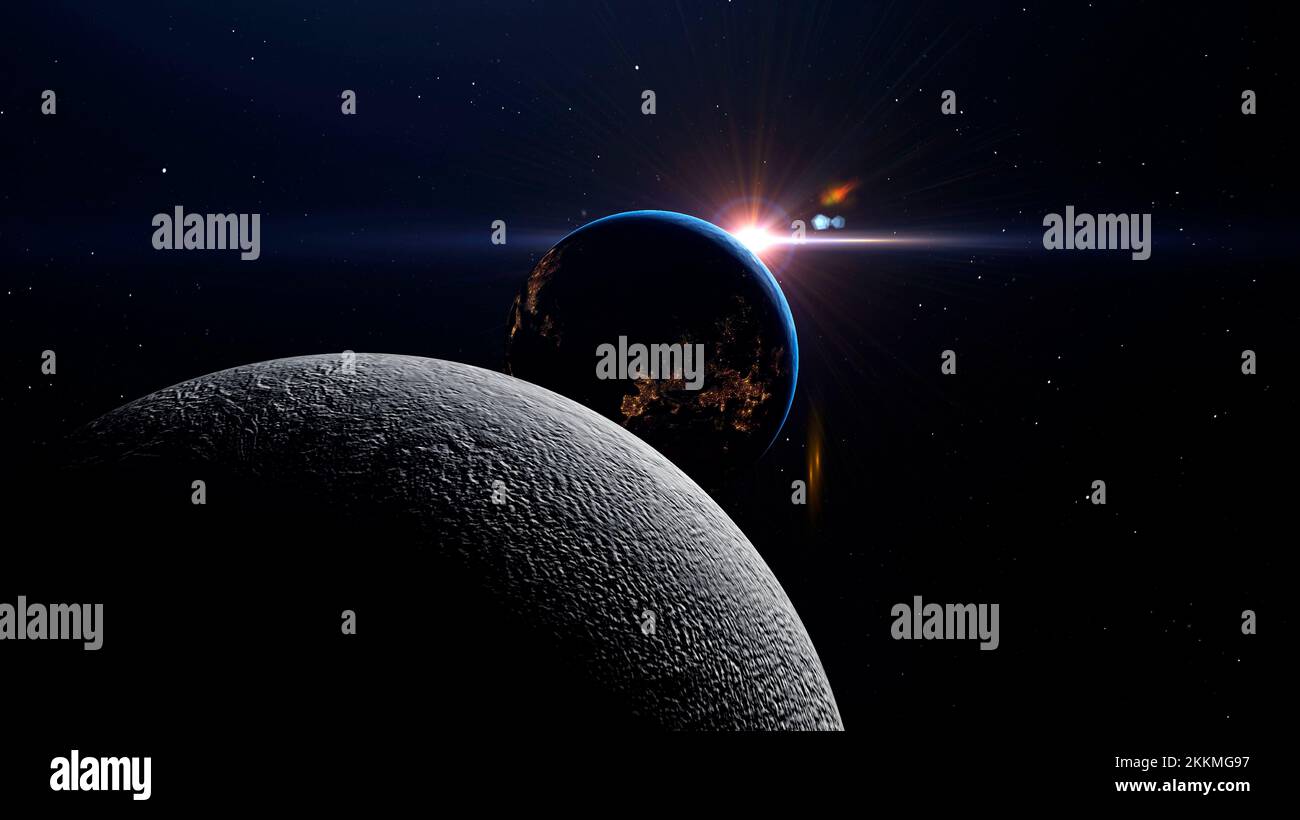 Lunar eclipse, illustration Stock Photo - Alamy