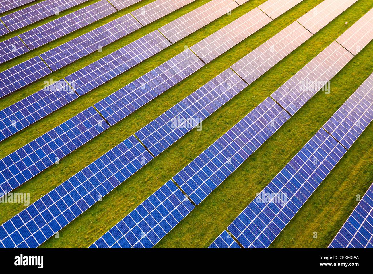 Aerial view solar farm dusk hi-res stock photography and images - Alamy