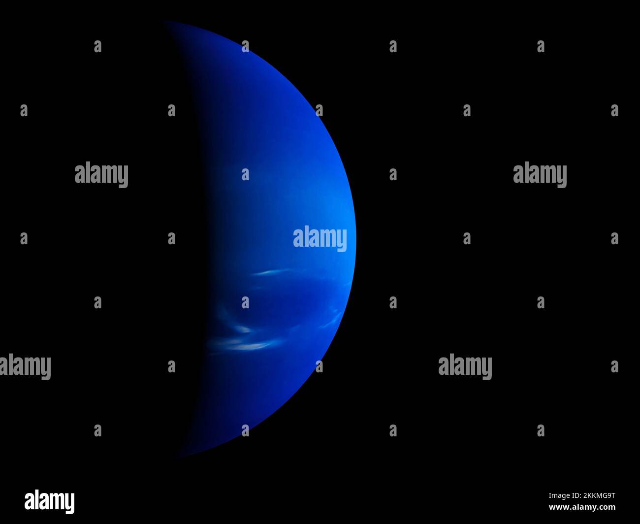 Neptune with moons and atmosphere, illustration Stock Photo - Alamy