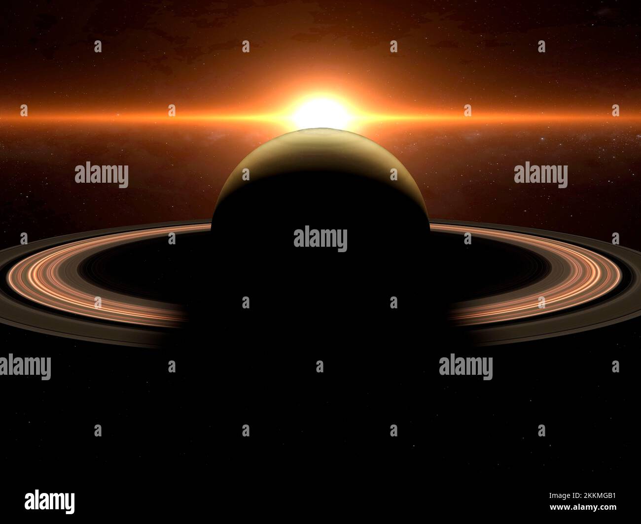 Saturn and rings, illustration Stock Photo - Alamy