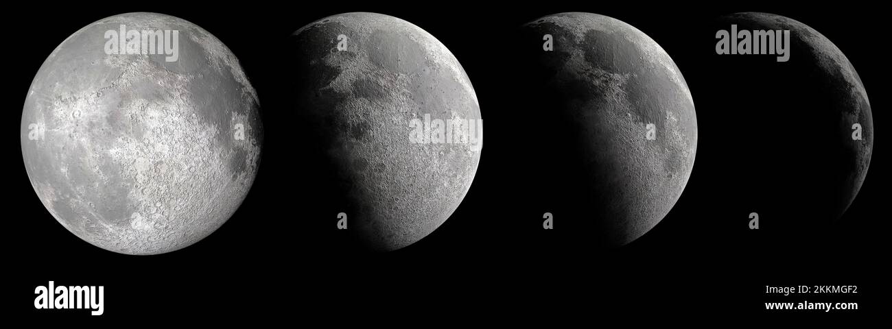 Moon phases, illustration Stock Photo - Alamy