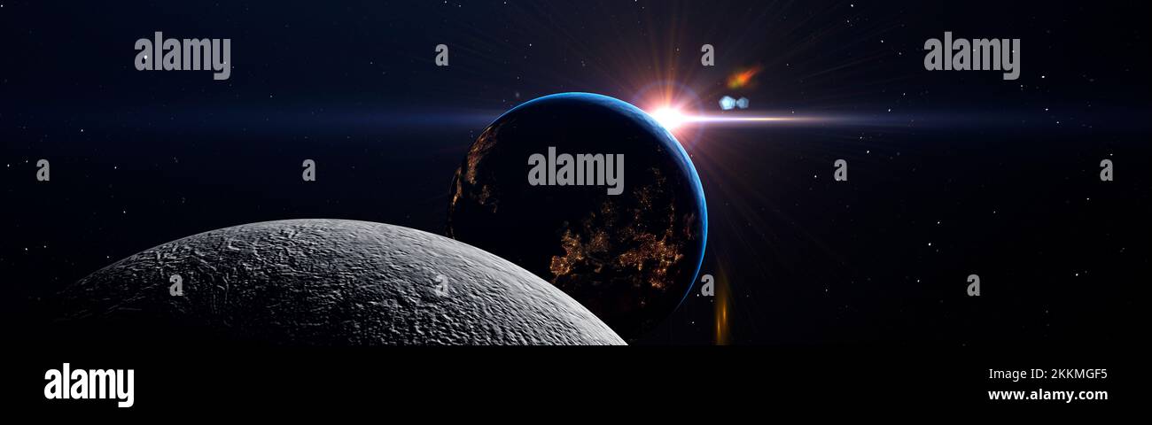 Lunar eclipse, illustration Stock Photo - Alamy