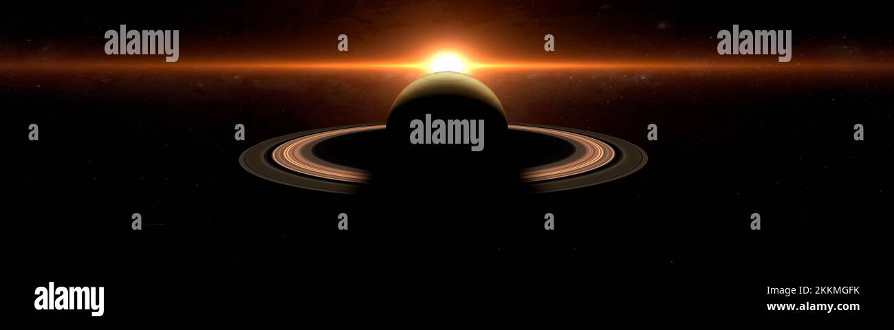 Saturn and rings, illustration Stock Photo - Alamy