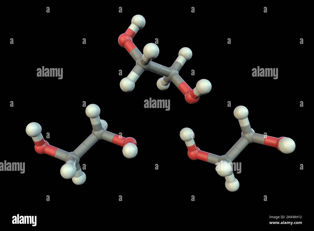 Ethylene glycol molecule, 3D illustration Stock Photo - Alamy