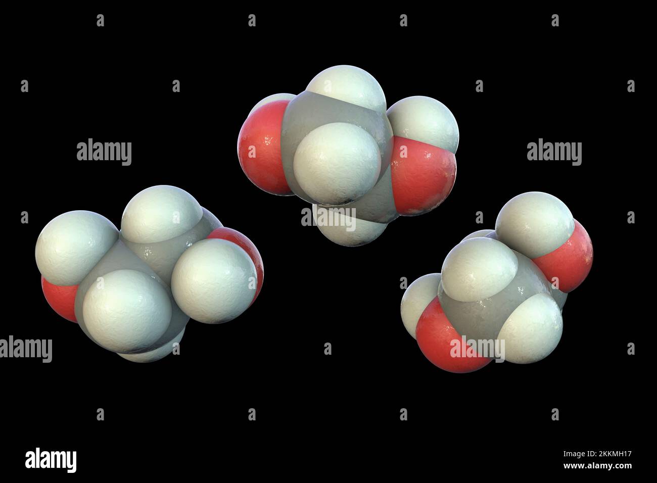 Ethylene glycol molecule, 3D illustration Stock Photo - Alamy
