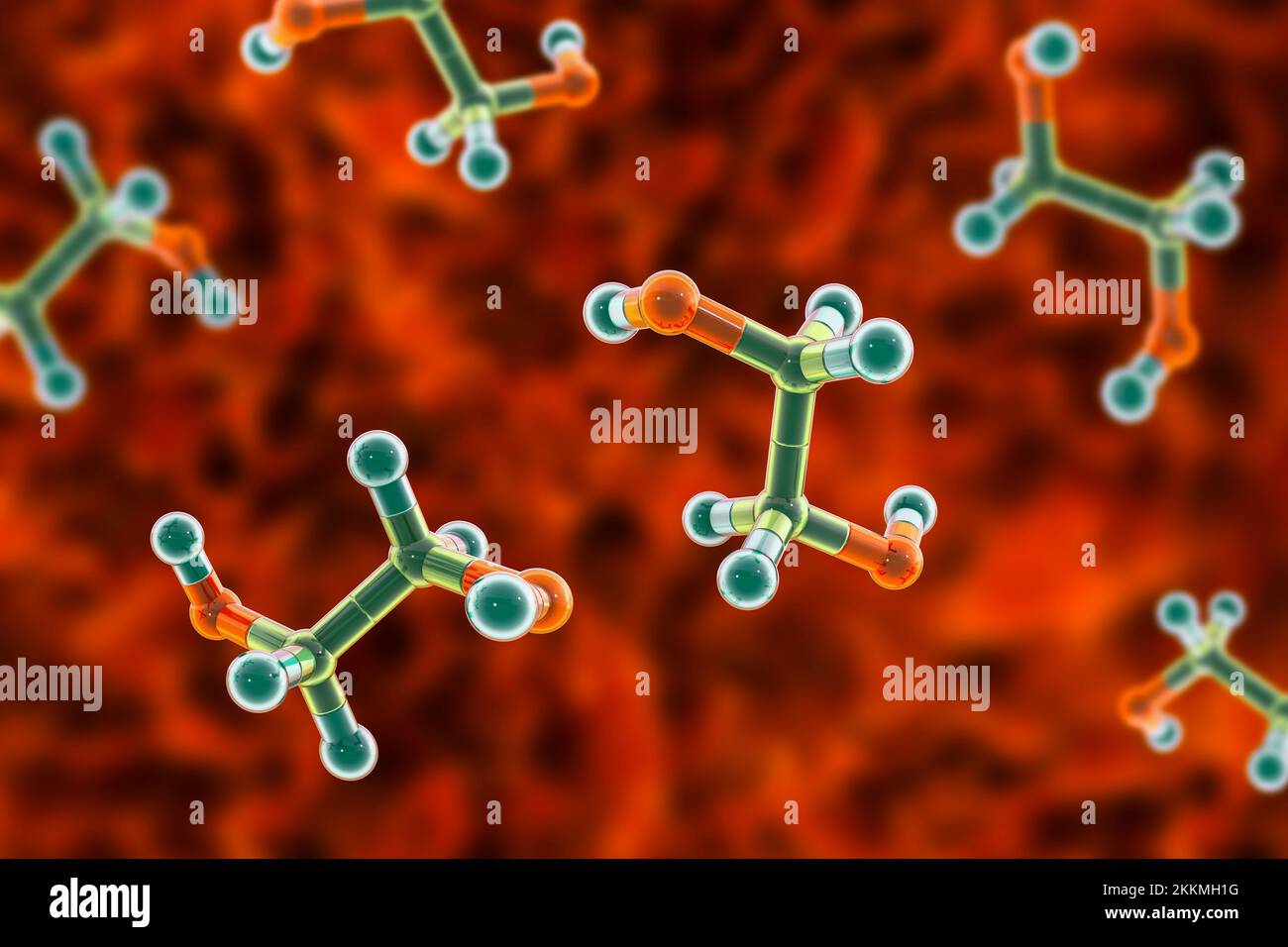 Ethylene glycol molecule, 3D illustration Stock Photo - Alamy