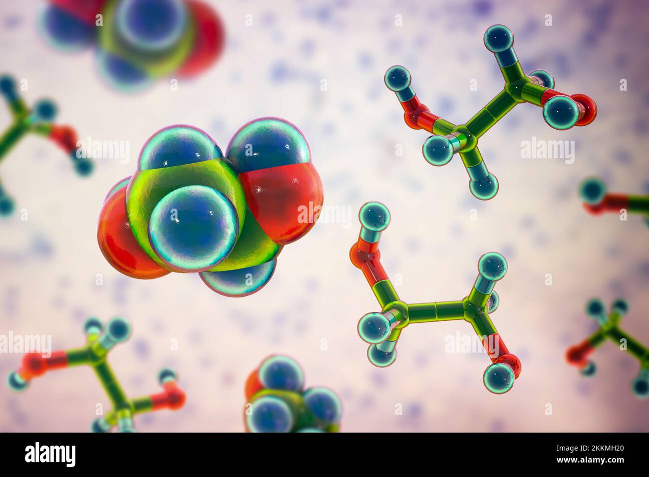 Ethylene glycol molecule, 3D illustration Stock Photo - Alamy