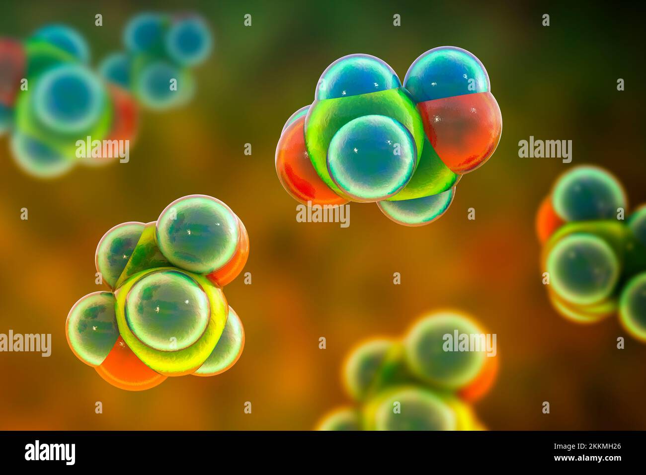 Ethylene glycol molecule, 3D illustration Stock Photo - Alamy