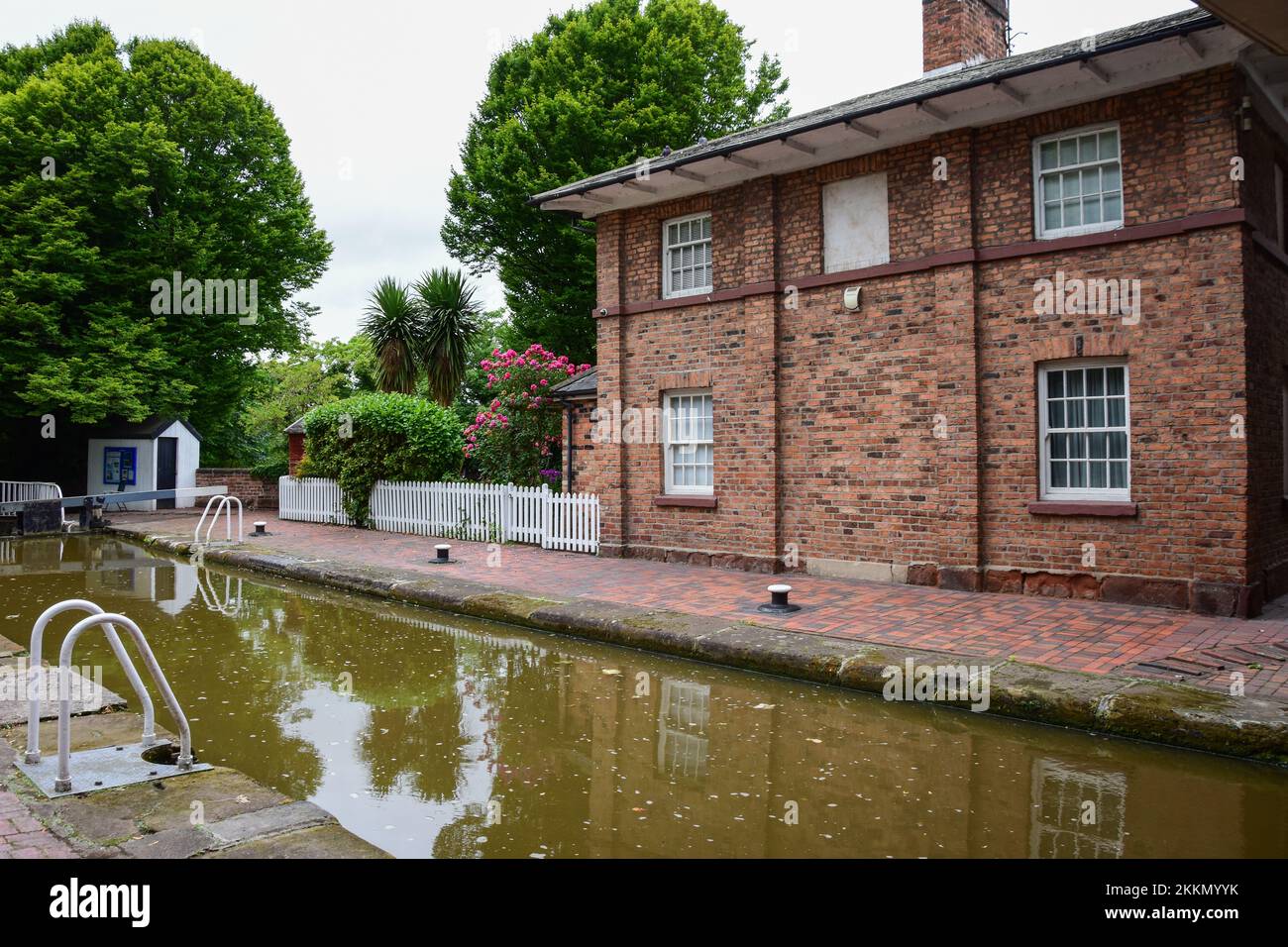 The lock keepers brown brick house on the Shropshire Union Canal in ...