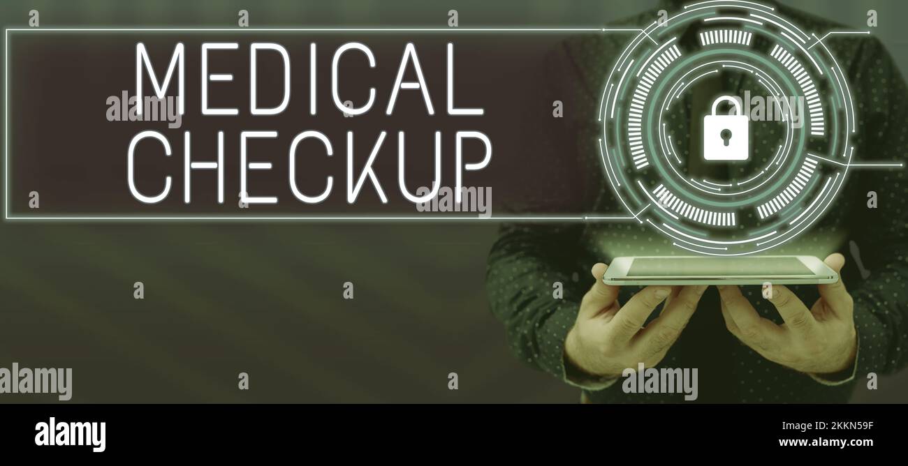 Hand writing sign Medical Checkup. Business concept medical examination ...