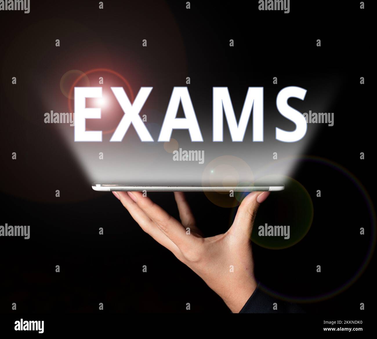 Hand writing sign Exams. Business idea test of a specified kind to ...