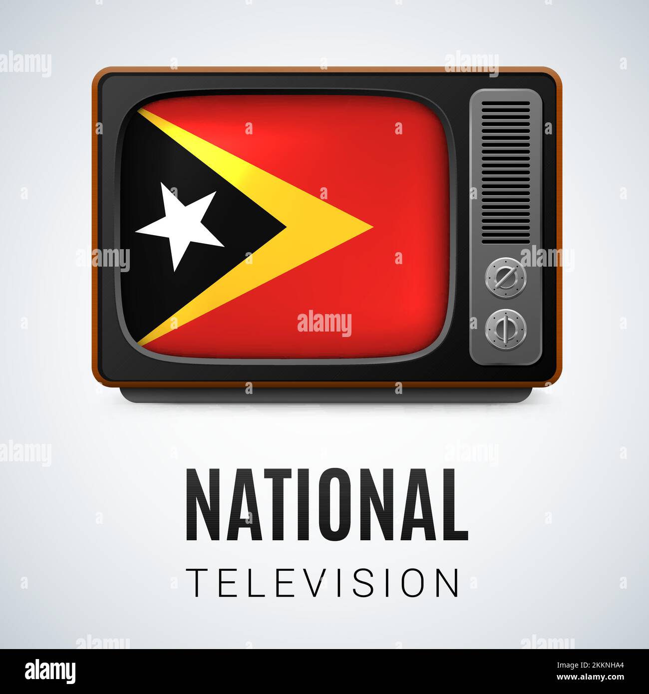 Vintage TV and Flag of East Timor as Symbol National Television. Tele ...