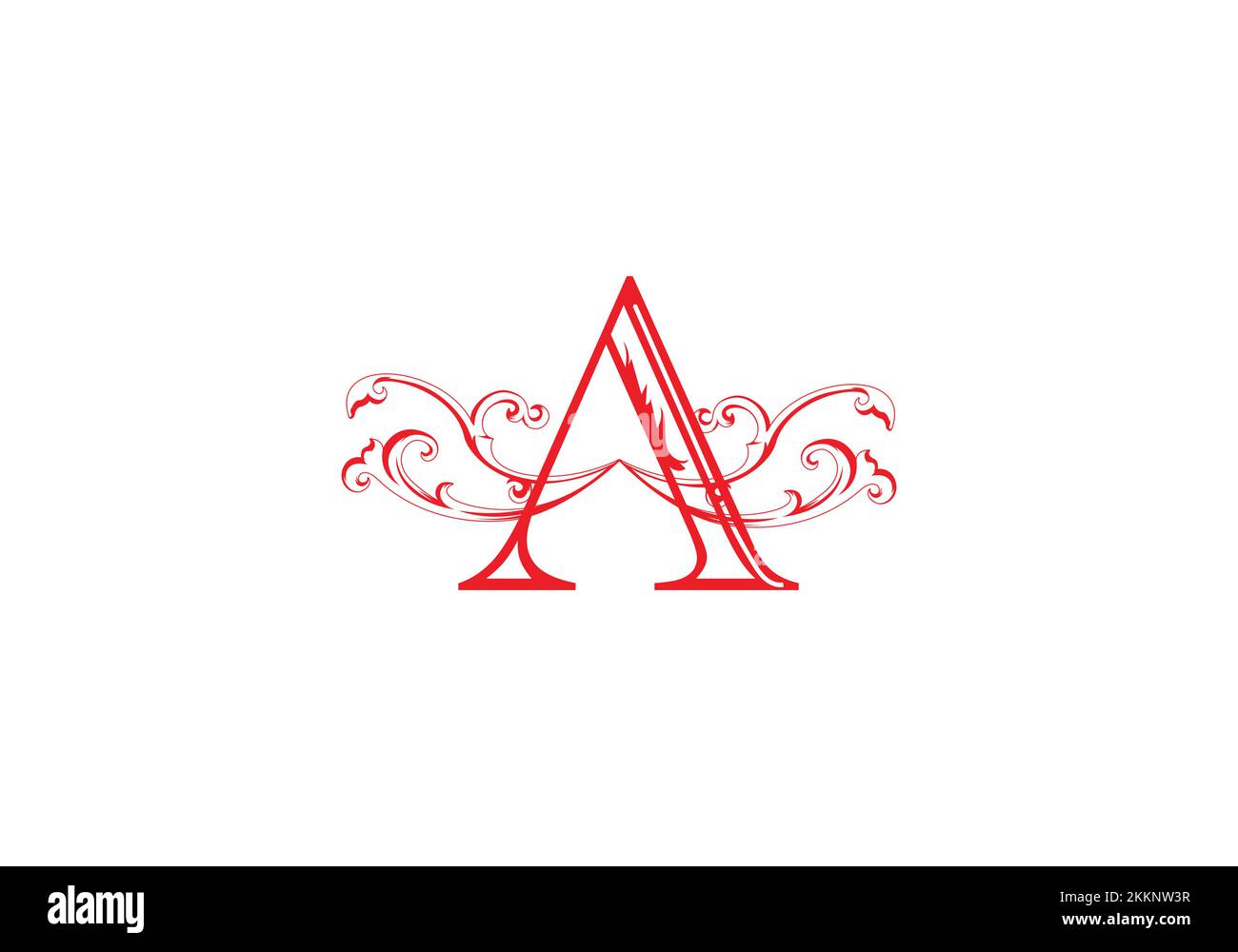 Flower calligraphic vector Cut Out Stock Images & Pictures - Alamy