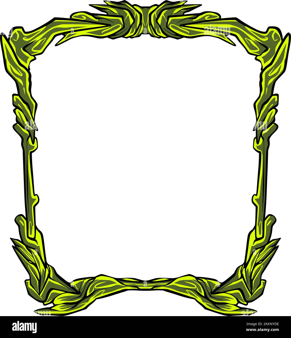 An illustrated simplistic yellow horror-style picture frame isolated on ...