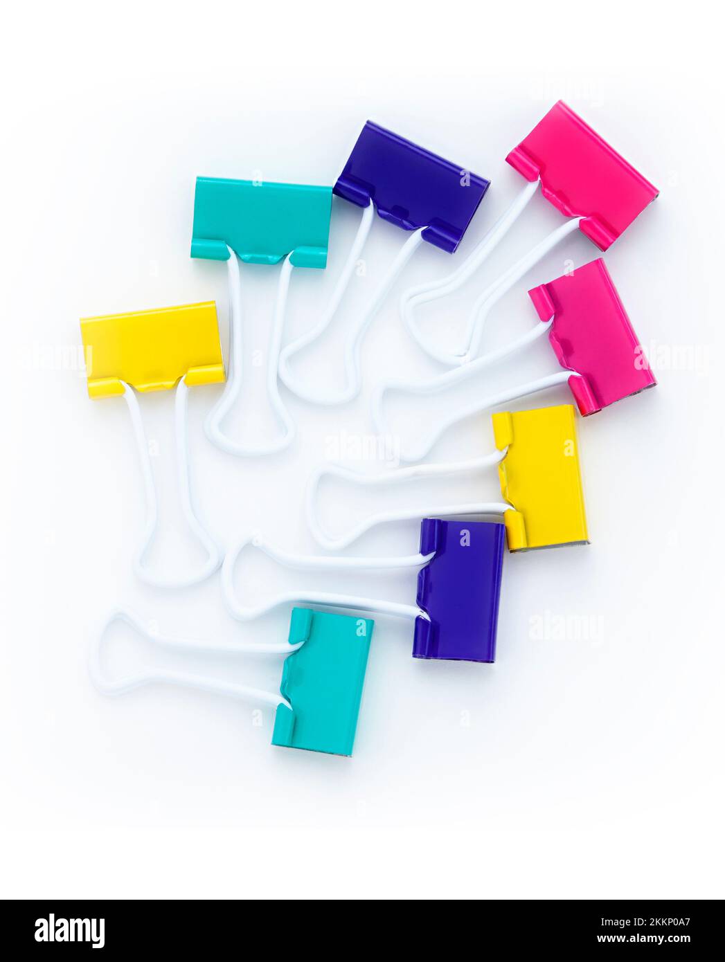 Multicolor binder clips isolated on white background Stock Photo - Alamy