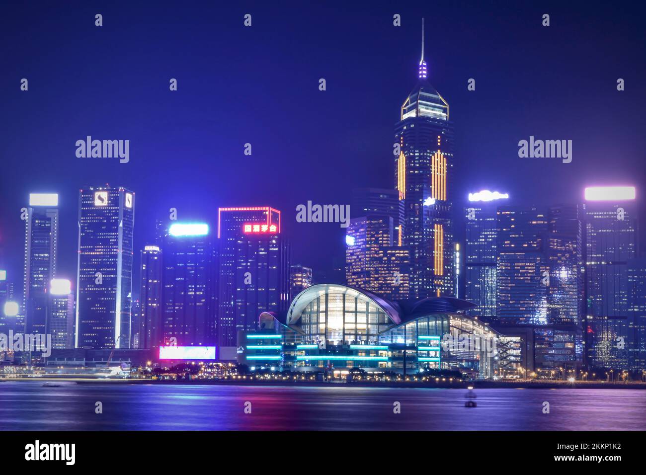 Convention and Exhibition Centre at night Stock Photo - Alamy