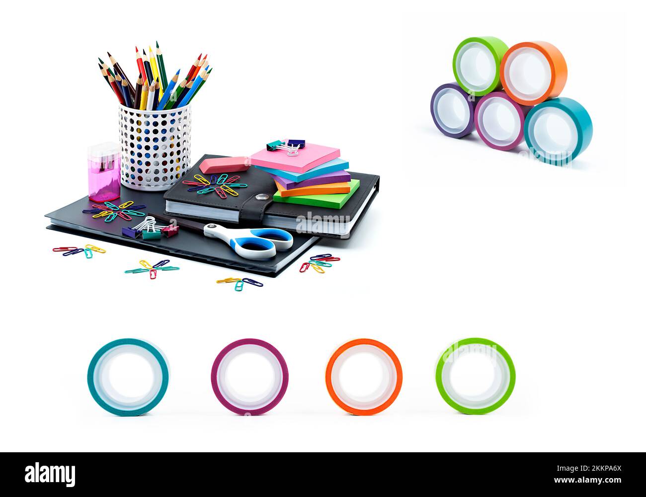 School and office supplies isolated on white background Stock Photo - Alamy