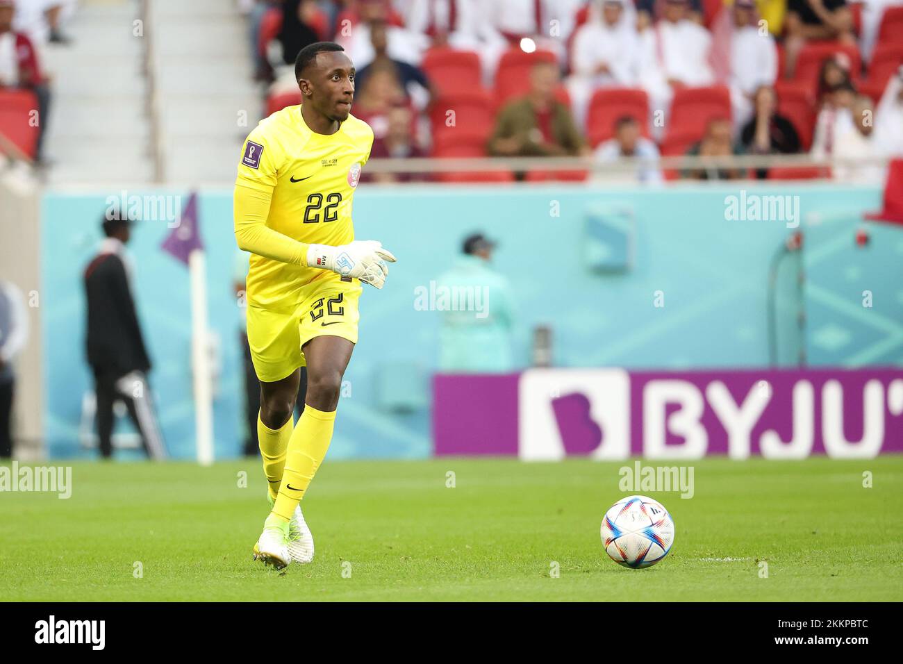 Doha, Qatar. 25th Nov, 2022. Goalkeeper of Qatar Meshaal Barsham during ...