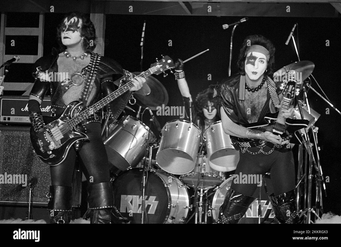 Gene Simmons and Paul Stanley of Kiss perform in concert during 'The Elder' Album in 1981 Credit ...