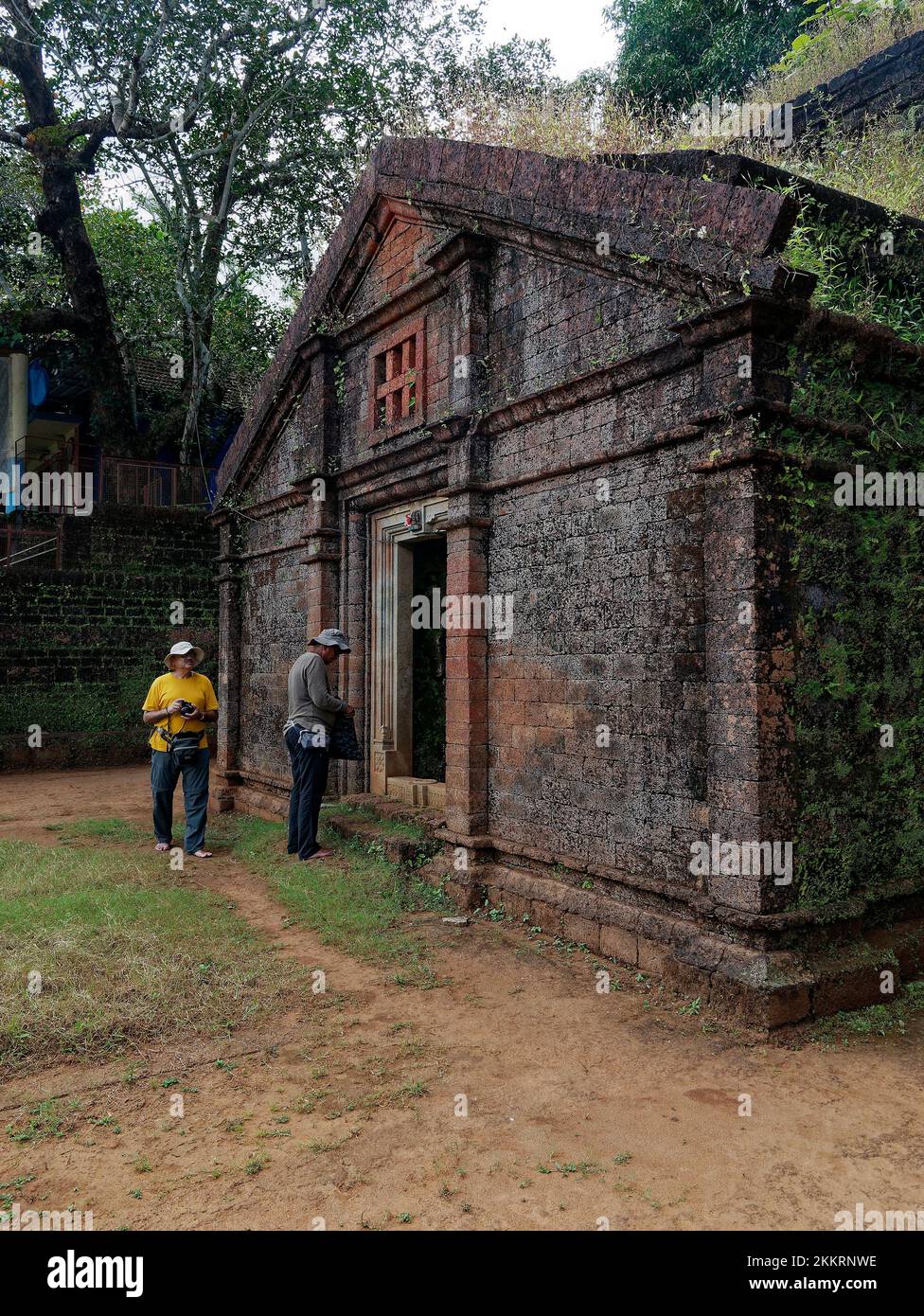 Tourist visiting Shri Saptakoteshwar Temple built using laterite stone ...