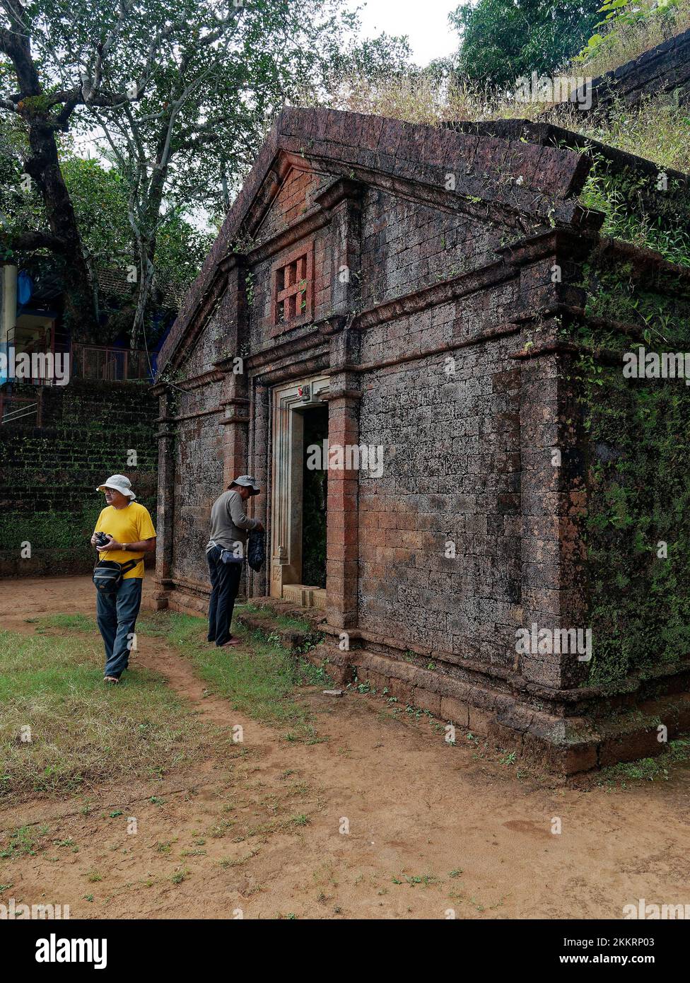 Tourist visiting Shri Saptakoteshwar Temple built using laterite stone ...