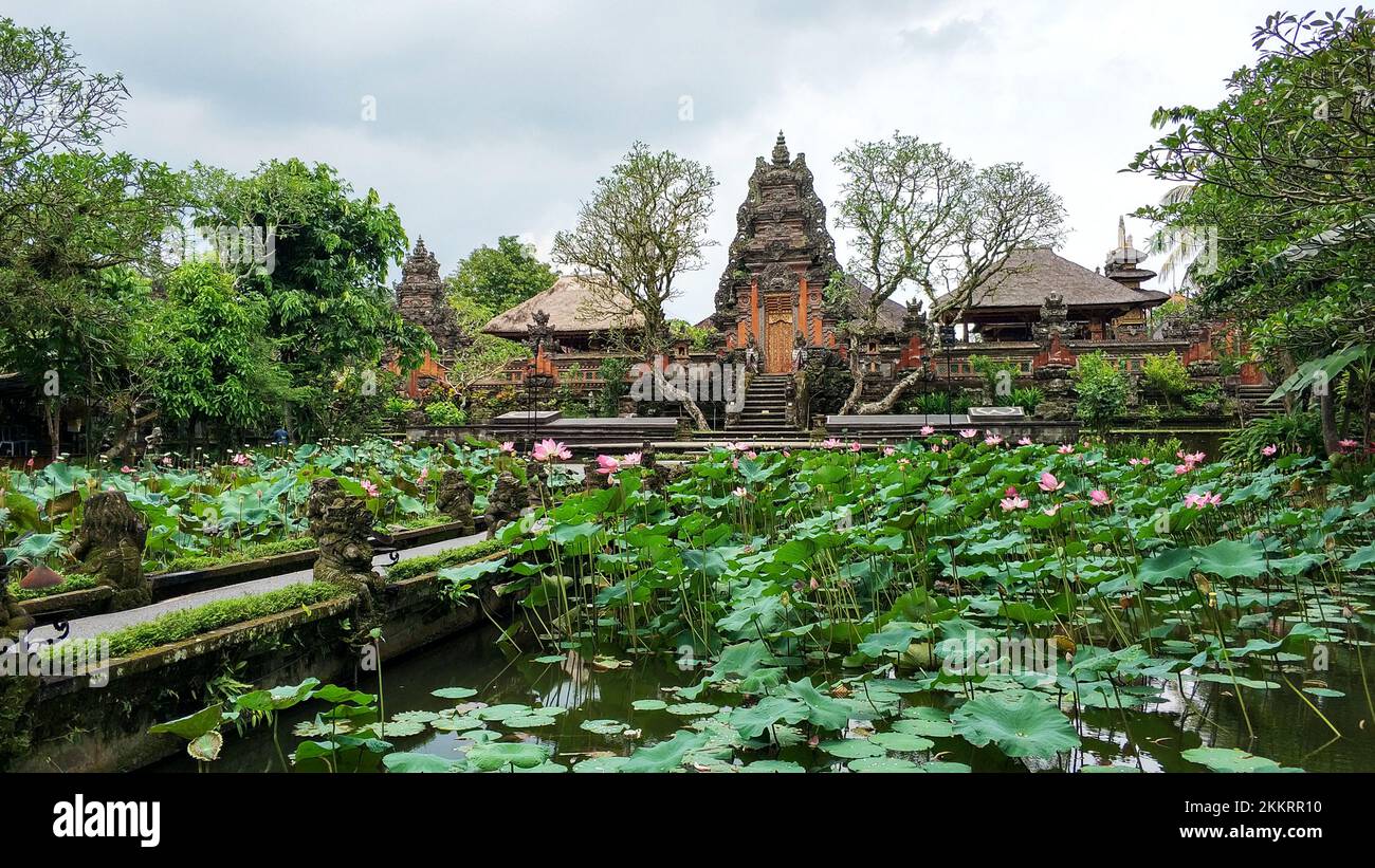 The recognizable architecture of Balinese temples. The entrance gate to ...