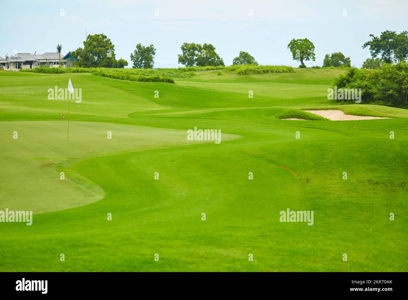 The green lawn is a relief golf course. At the local golf club Stock ...