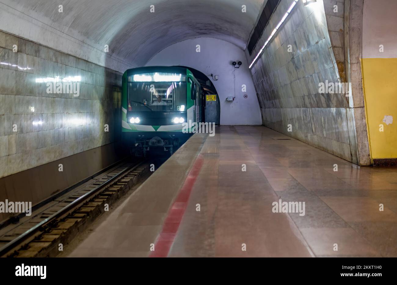 Underground platform, Yerevan train and tube Station Armenia Stock ...