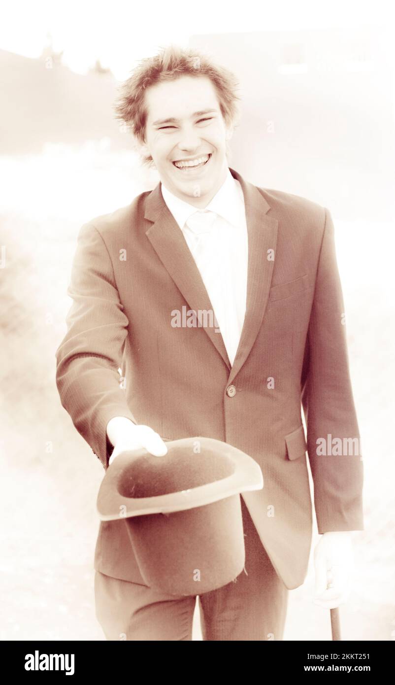 Old man taking hat off hi-res stock photography and images - Alamy