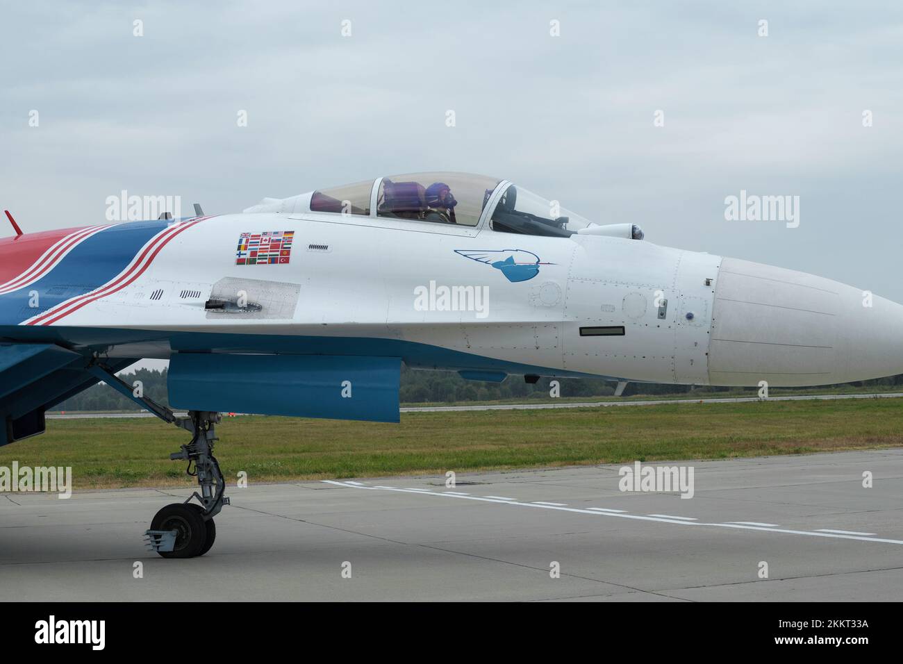 KUBINKA, RUSSIA - AUGUST 20, 2022: Pilot of the Russian Knights ...